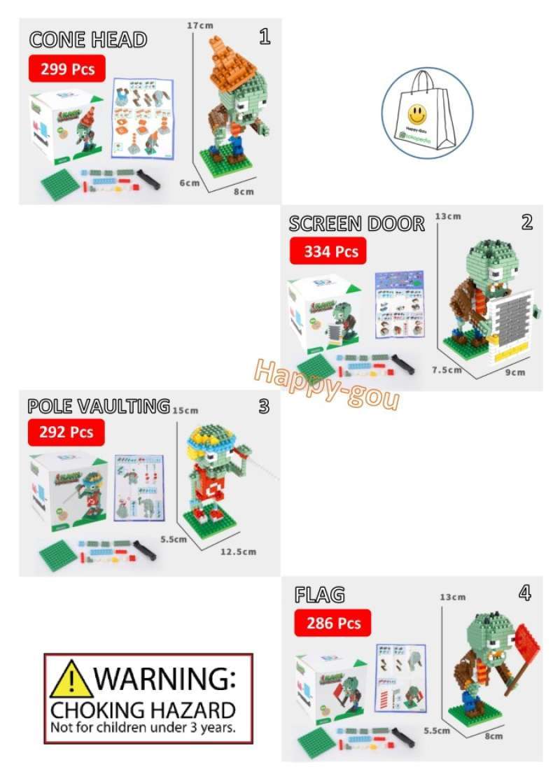 Jual Mainan Nano Block Plants Vs Zombies Montessori Puzzle Bricks Lego ...