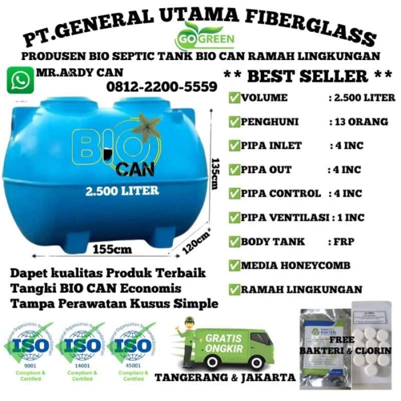 Promo Septic Tank Bio , Biotech , Biofil , Biochan , Biotaff 2500 Liter ...