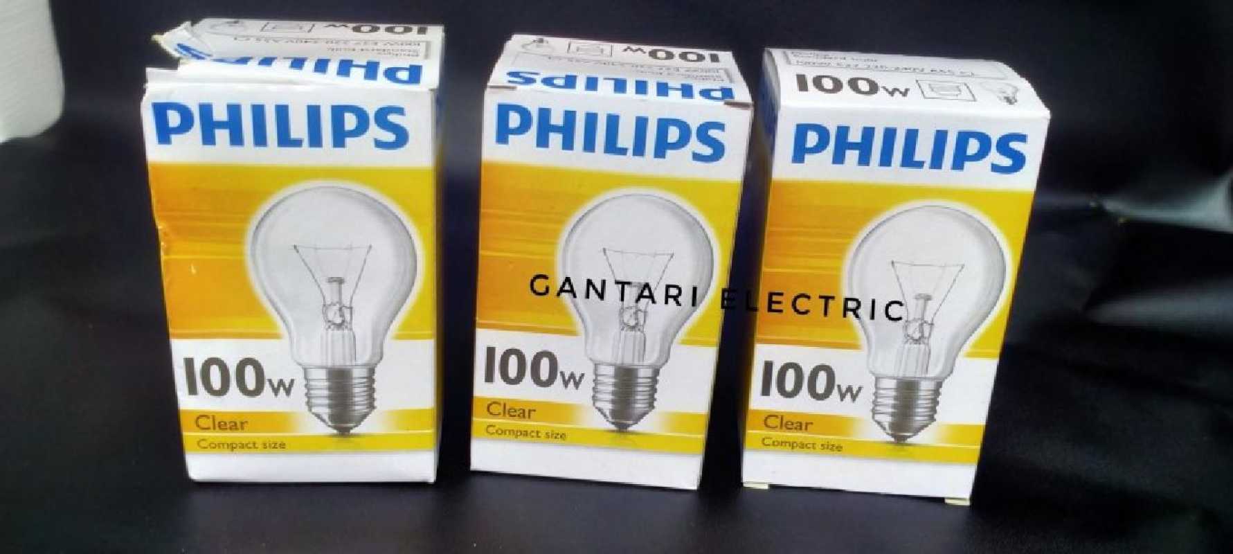 Jual Lampu Pijar Philips 100 Watt Kaca Bening Clear Di Seller Narrajaya ...