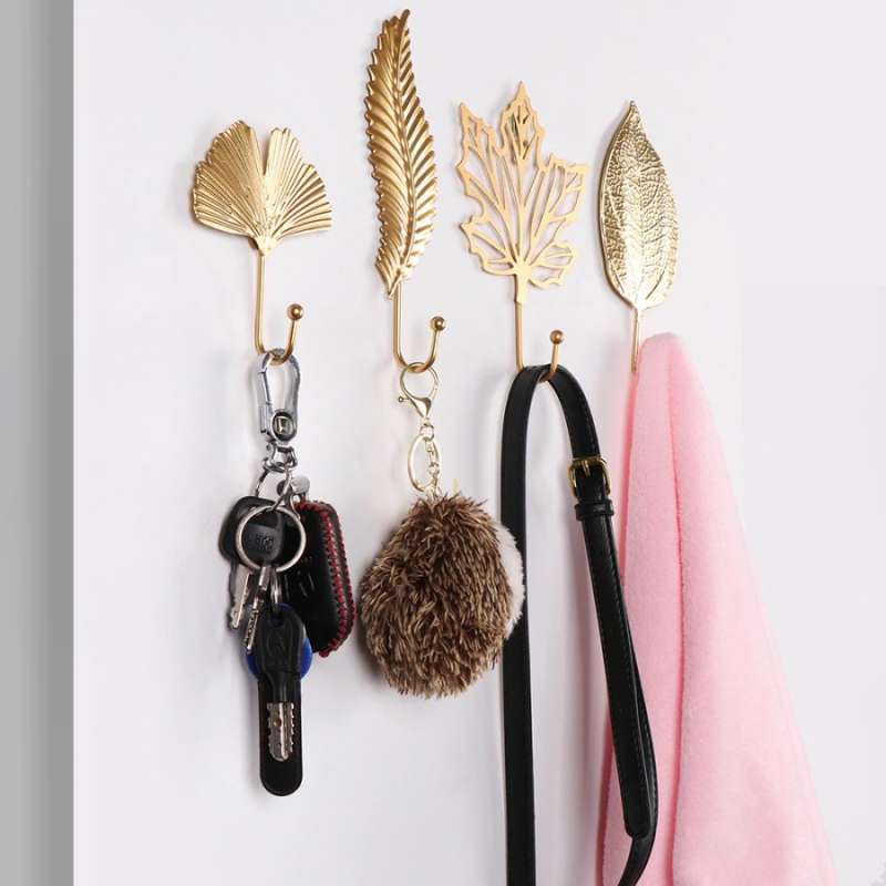 Promo Triple W Gantungan Baju Tempel Dinding Daun Emas Wall Hook Leaf ...