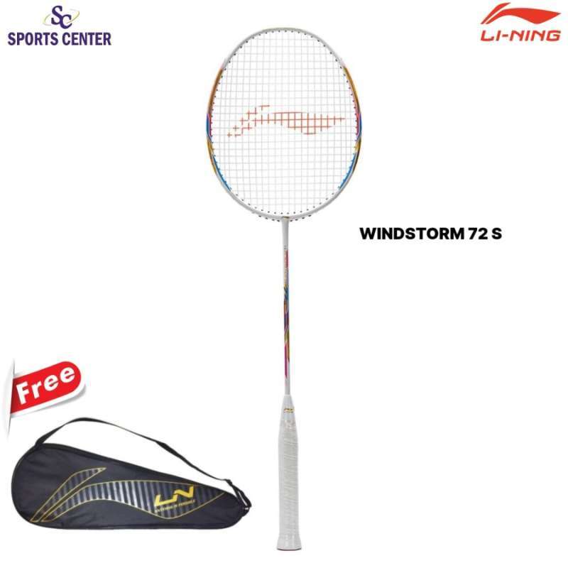 Promo New Color Raket Badminton Lining Windstorm 72 S White Gold Blue ...