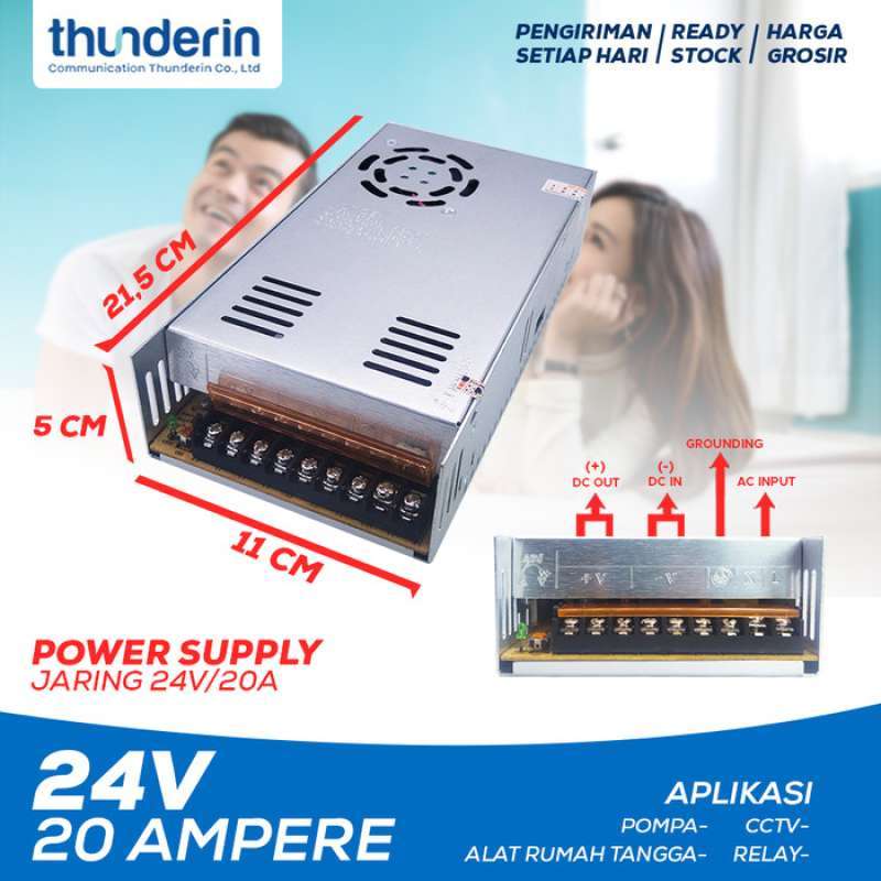 Promo POWER SUPPLY 24V 20A / PSU 24V 20A SWITCHING - Multicolor ...
