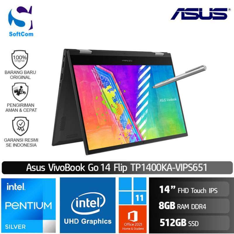 Promo Asus VivoBook Go Flip TP KA VIPS Laptop In Pentium N GB GB SSD