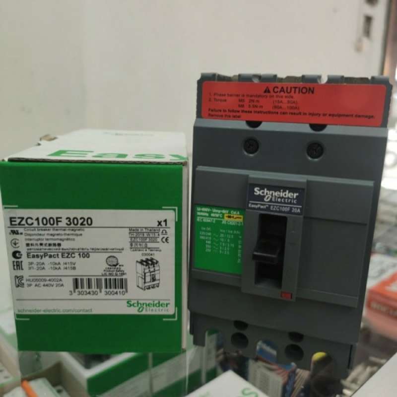 Promo mccb Schneider breaker ezc100f 20a ezc100f3020 3phase 3p 20 a tele Diskon 23% di Seller ...