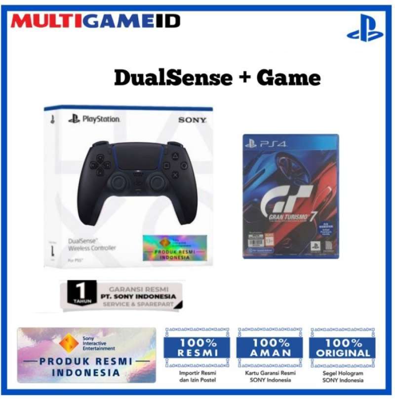 Promo PS5 DualSense Wireless Controller (Black) +PS4 Granturismo7/GT7 Diskon 23% di Seller ...