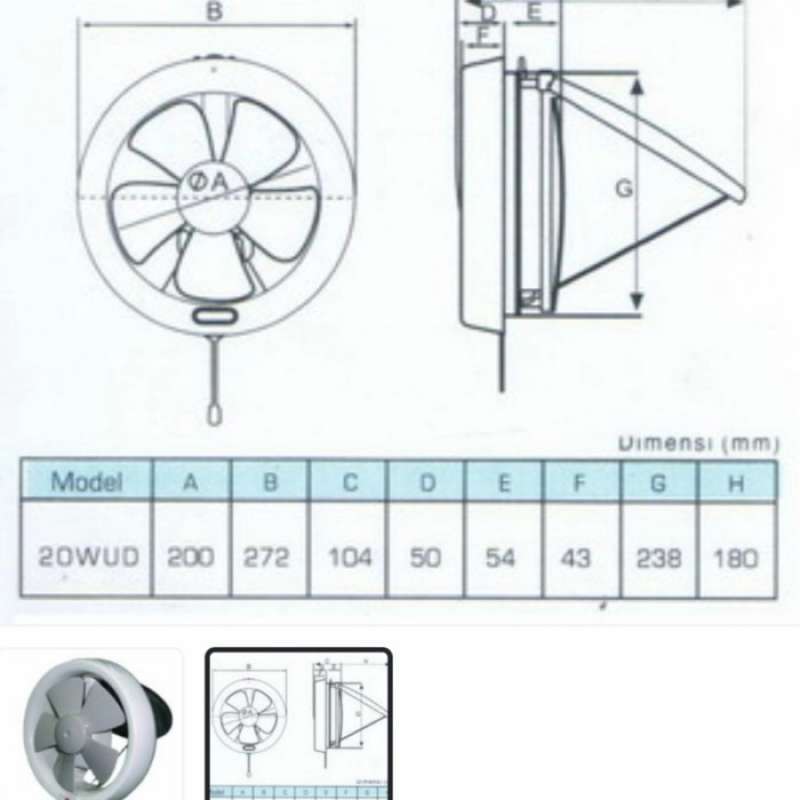Jual Kdk 20wud Â€“ Exhaust Fan Dinding 8 Inch Di Seller Berkah Mulia ...