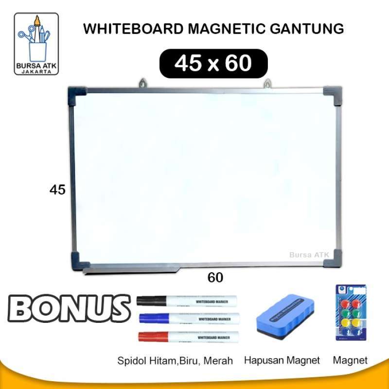 Promo Papan Tulis Magnetic Whiteboard Gantung 45 x 60 Spidol H,M,B MGT, Hpsn Diskon 23% di ...