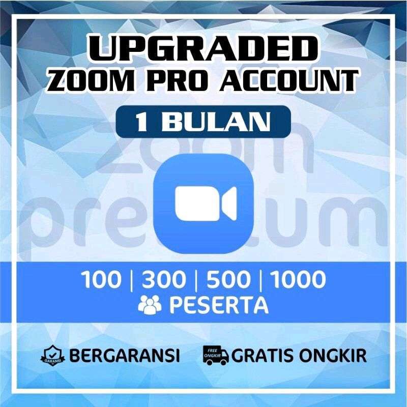 Jual Zoom Meeting Pro 1 Bulan 100 Peserta - Zoom Pro 100 Peserta Full ...
