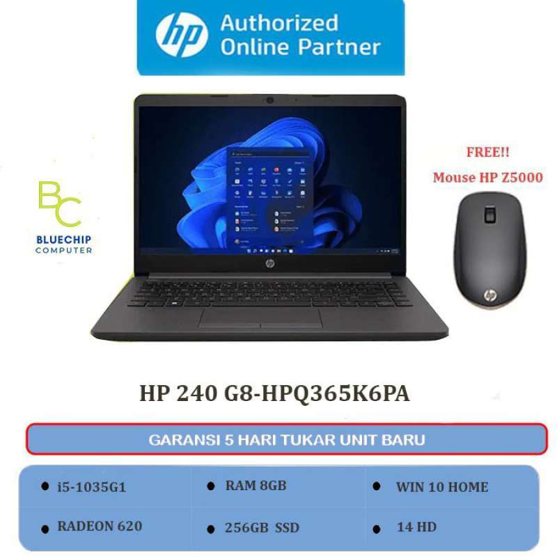 Jual Laptop Hp 240 G8 365k6pa - I5-1035g1 8gb 256gb Radeon 620 2gb 14 ...
