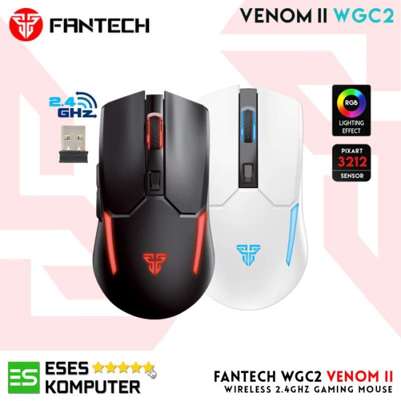 Jual Mouse Fantech WGC2 Venom II Wireless RGB | Mouse Gaming - Hitam di Seller ESES Komputer ...