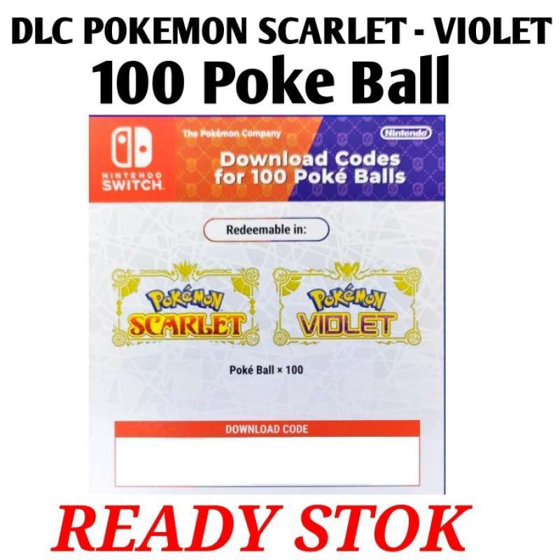 Promo DLC 100 Poke Balls Pokemon Violet DLC Pokemon Scarlet Switch ...