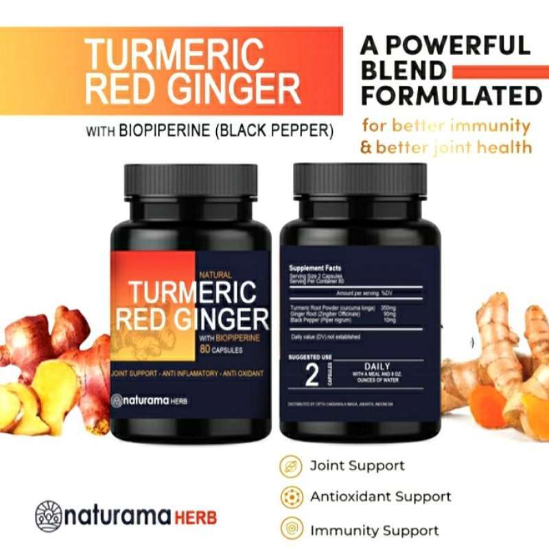 Jual Turmeric Red Ginger 80 Capsules With Biopiperine Di Seller Nur Nur ...