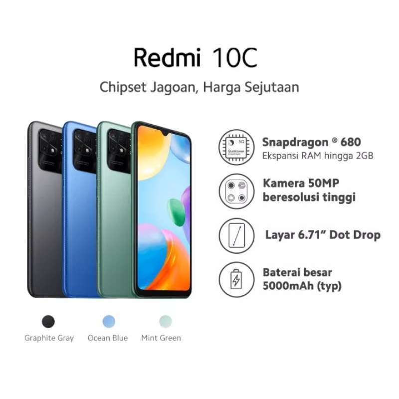 Promo Xiaomi Redmi 10c Ram 4 Rom 64gb - Hitam Diskon 22% Di Seller Mutiara Flasher - Embong ...