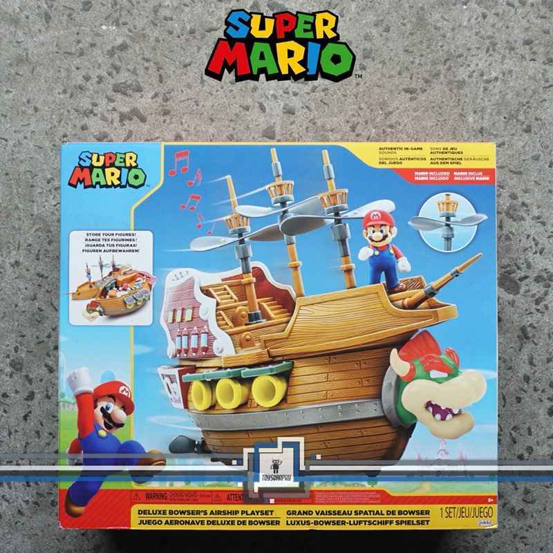 Jual Super Mario Deluxe Browser's Airship Playset with Mario Included ...