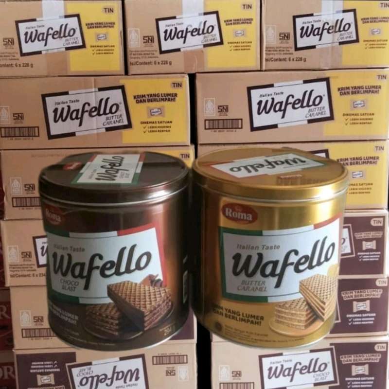 Promo Wafello Wafer Mayora Kaleng Coklat Dan Caramel Diskon 6% di ...