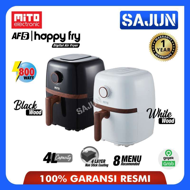 Promo Mito Digital Air Fryer Wood Series Af5 Happy Fry 4l 800 Watt