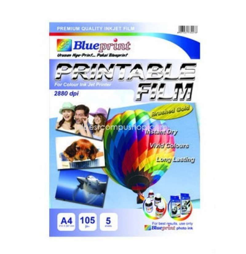 Jual Kertas Film / Brushed Gold Printable Film BLUEPRINT A4 di Seller ...