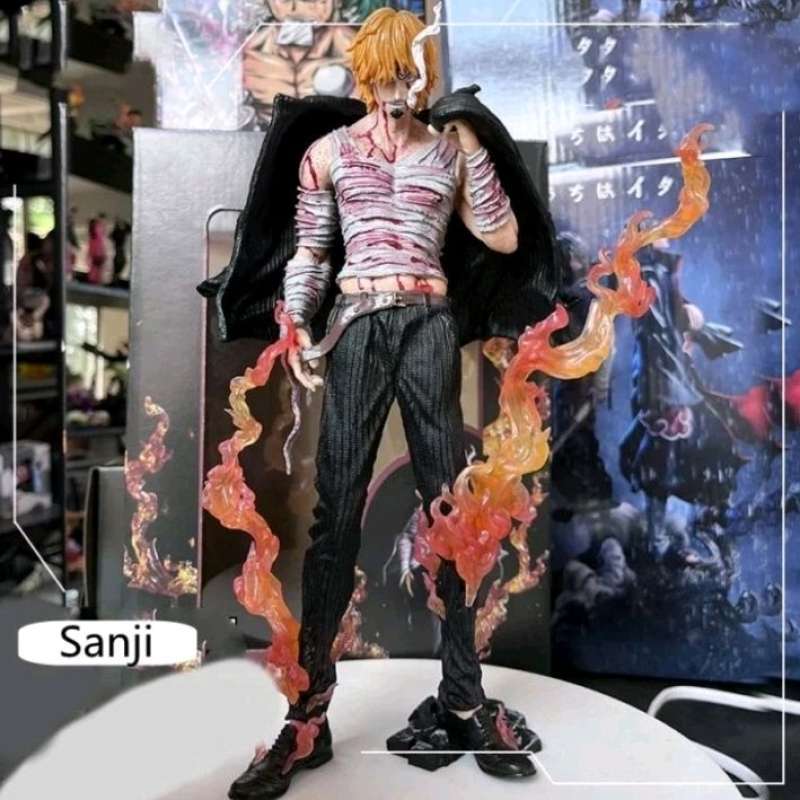 Jual one piece badass shirtless vinsmoke sanji fire leg figure di ...
