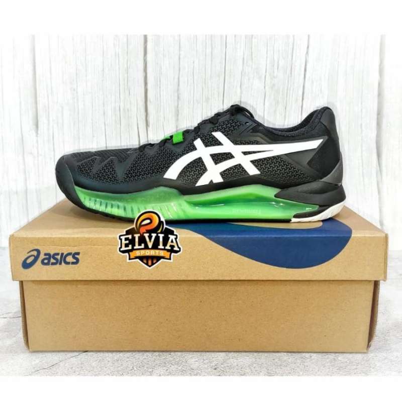 Jual Sepatu Tenis ASICS GEL-RESOLUTION 8 BLACK/GREEN GECKO di Seller ...