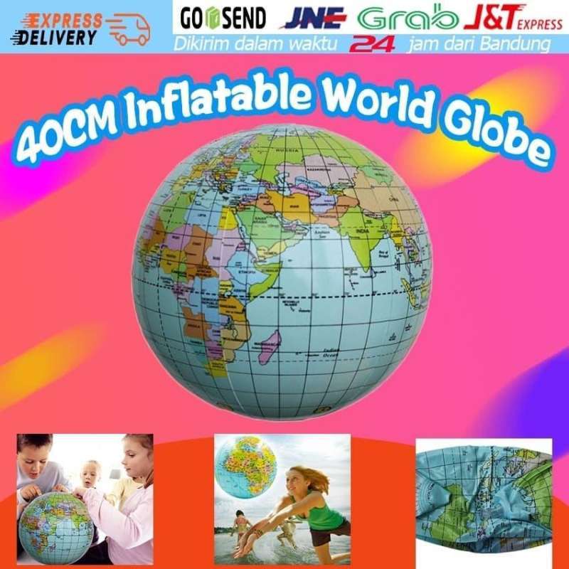 Jual Inflatable Globe World Earth Ocean Map Ball Educational Supplies ...