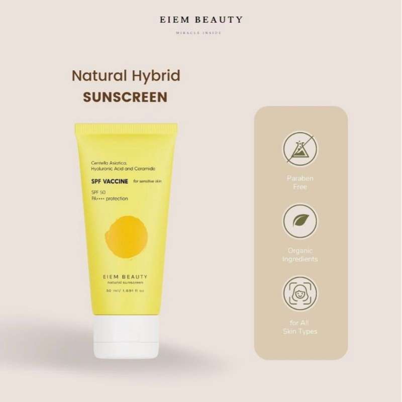 Promo Eiem Beauty Natural Hybrid Sunscreen 50ml Diskon 47% Di Seller ...