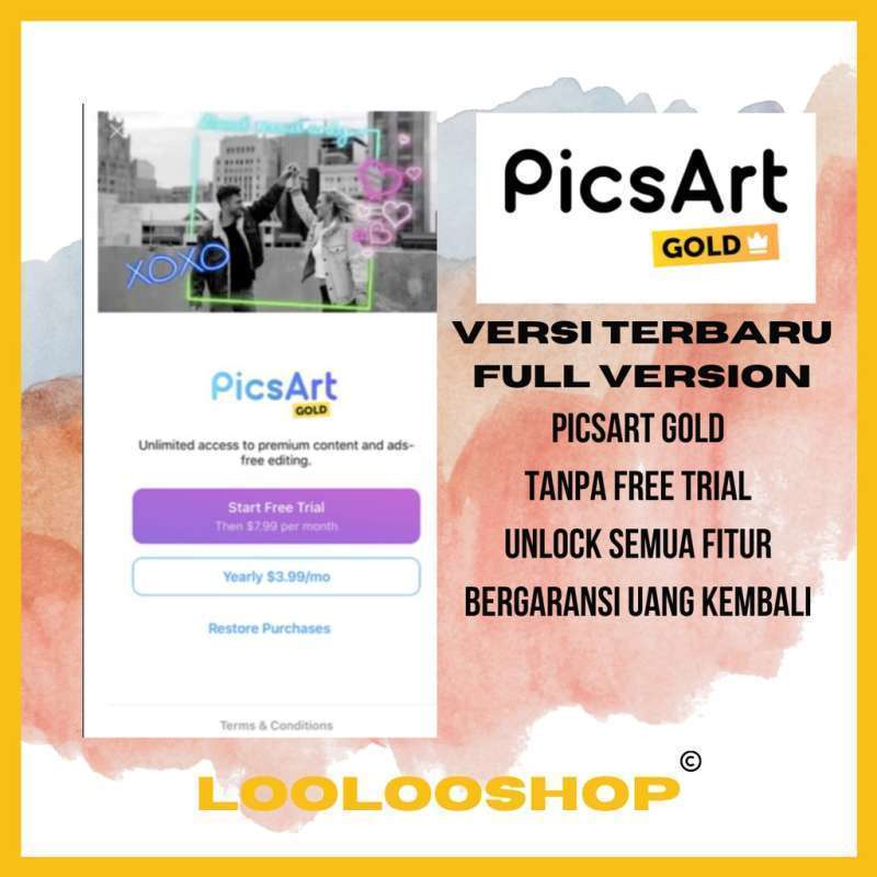 Jual PicsArt Gold Lifetime Full Version Lifetime Full Version No Ads ...