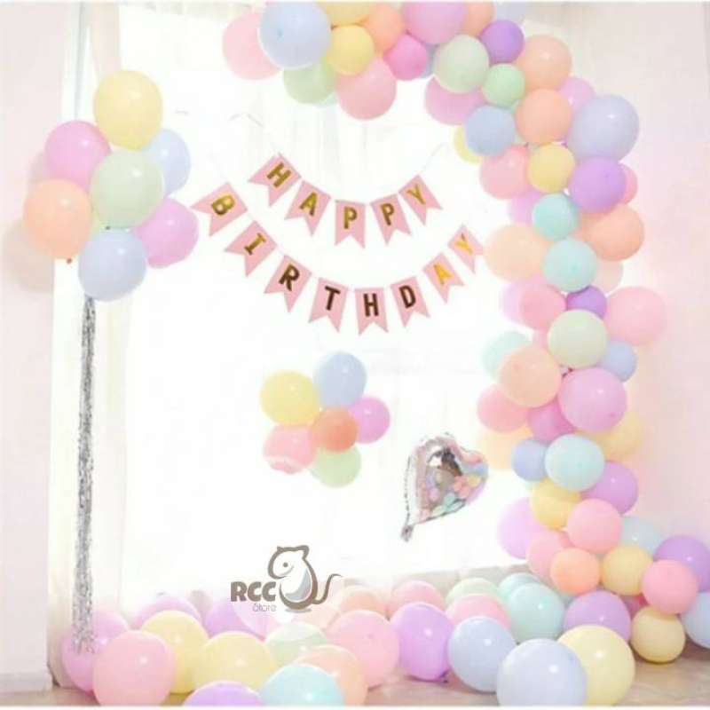 Jual Paket Dekorasi Balon Ulang Tahun - Happy Birthday Tema Pastel 01 ...