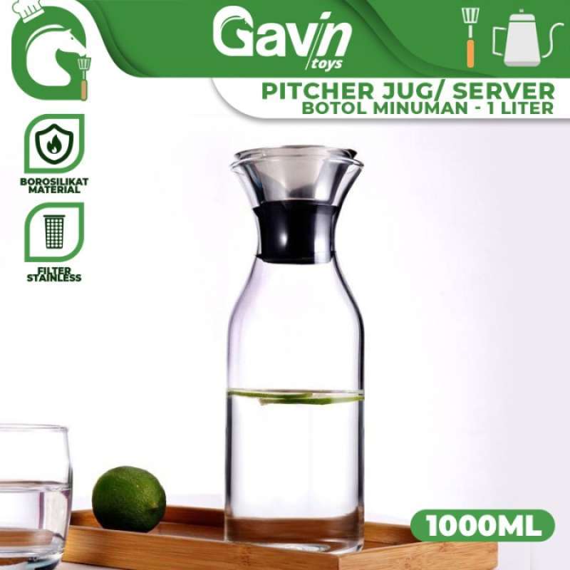 Promo Botol Minuman Kaca 1000Ml Server Pot Bottle Glass Pitcher Beling ...