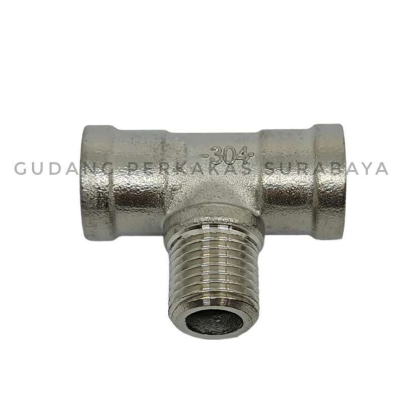Jual T Connector Fxmxf Sus304 Sambungan Pipa Stainless Ss304 Tee Konektor - Size 3/8 Di Seller ...