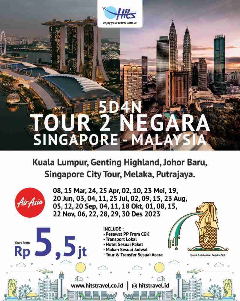 Jual Hits Travel - Paket Tour - 5d4n Tour 2 Negara (singapore ...
