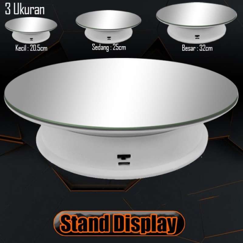 Jual Alas Putar Rotating Display 20 Cm 360 Showcase Usb - Putih Kaca ...