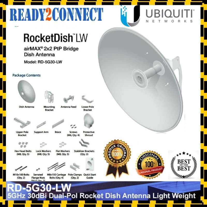Promo UBIQUITI RD-5G30-LW 5GHz 30dBi Dual-Pol Rocket Dish Antenna ...