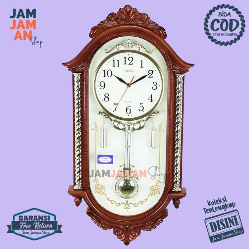 Promo Jam Dinding Bell Hiasan Kamar Minimalis Step Movement Sakana 322 ...