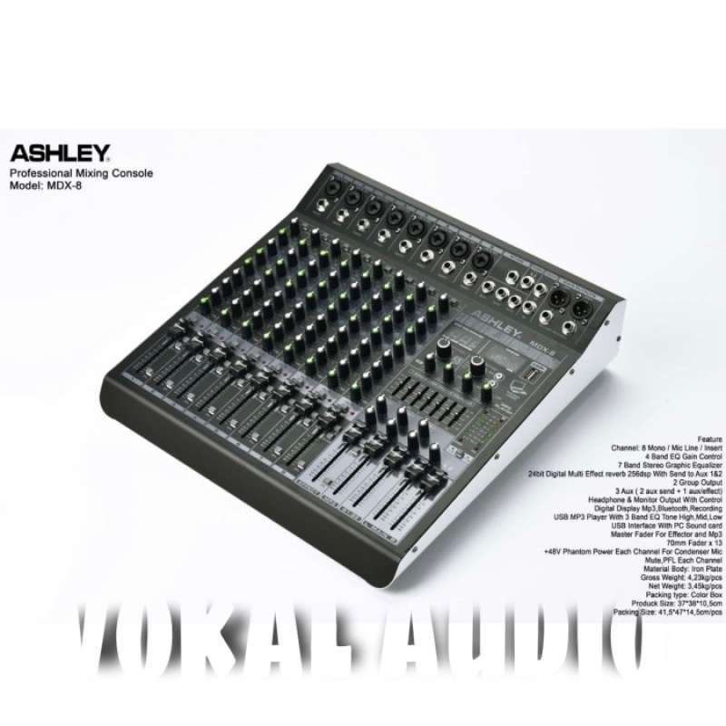 Promo Mixer Ashley MDX 8 Original 8 Channel - Effect rb 24 Bit - 256 ...