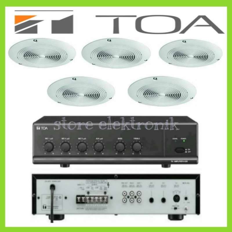 Promo Paket Toa Amplifier ZA 230 W Berikut 5 unit Ceiling TOA ZS 645 R ...