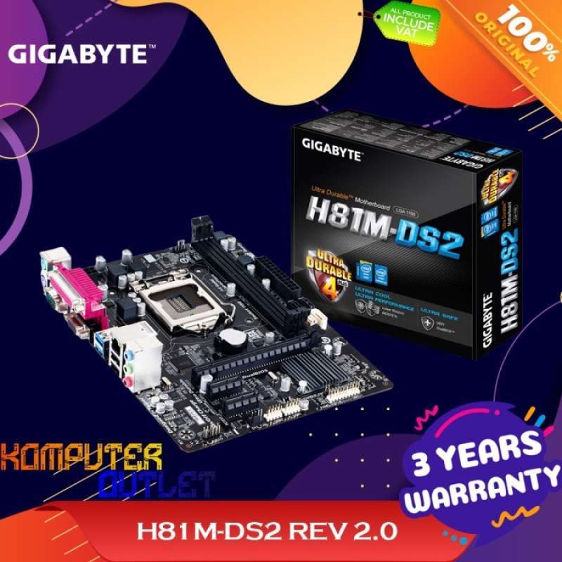 Promo Gigabyte H81m Ds2 Motherboard Intel Gen 4 (lga 1150 Ddr3) H81m ...