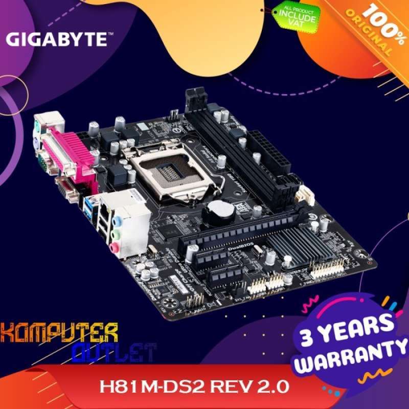 Promo Gigabyte H81m Ds2 Motherboard Intel Gen 4 (lga 1150 Ddr3) H81m ...