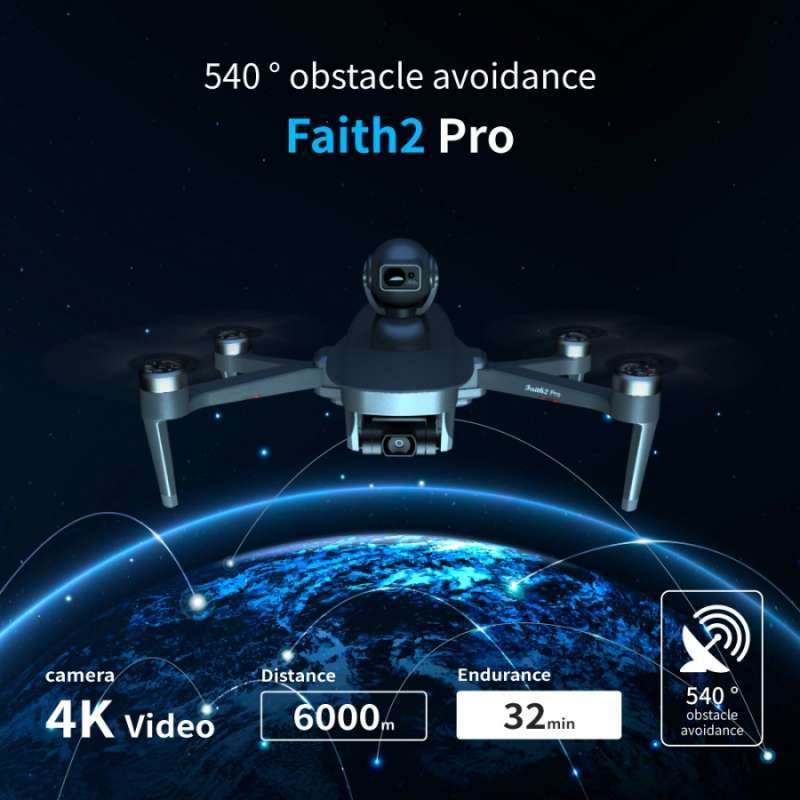 Jual C-fly Faith 2 Pro Gps 6km 5g Wifi Fpv Drone With 3-axis Gimbal 4k ...