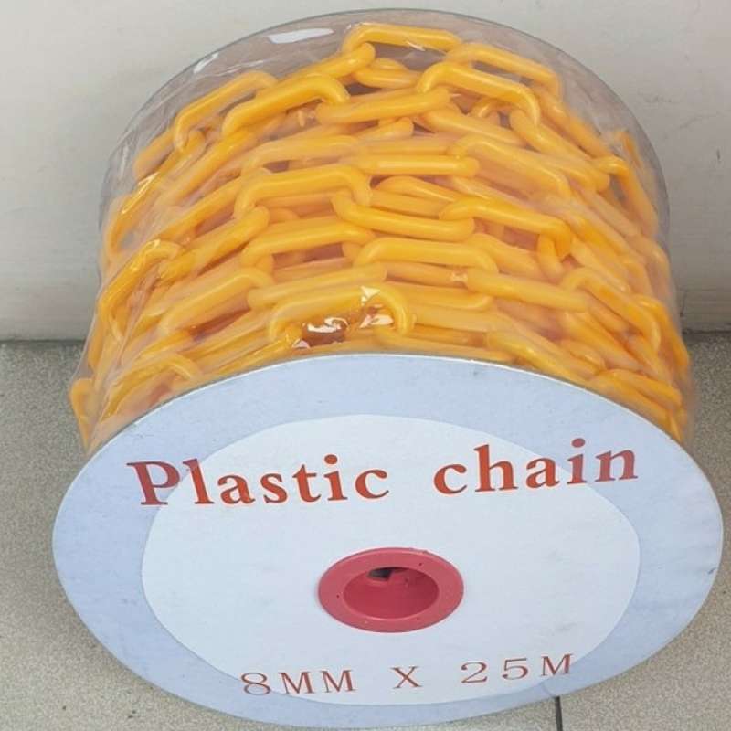 Jual Rantai Plastik 6mm X 25m Plastic Chain Pembatas Safety 6 Mm X 25 ...