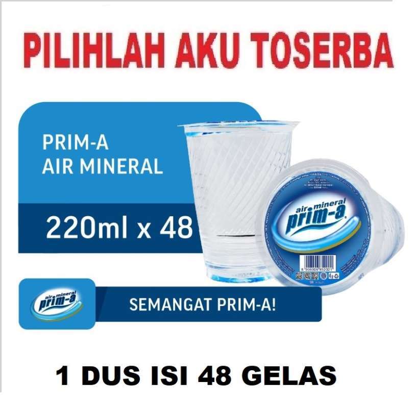 Promo Air Mineral Prima Prim-a Cup / Gelas 220 Ml - (harga 1 Dus Isi 48 ...