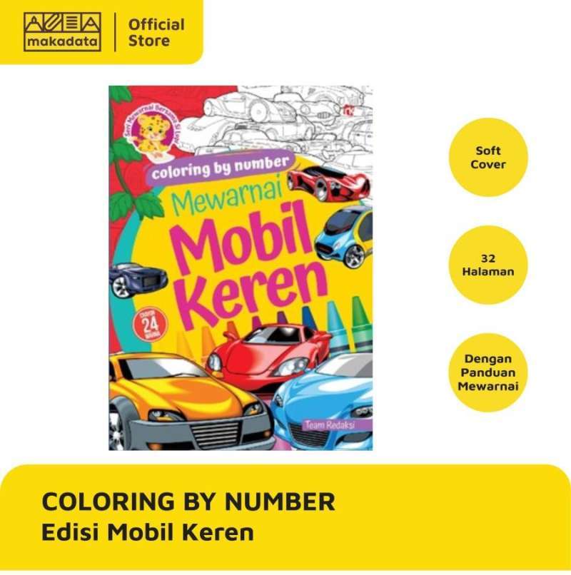 Jual COLORING BOOK BY NUMBER | BUKU MEWARNAI ANAK EDISI MOBIL KEREN di ...