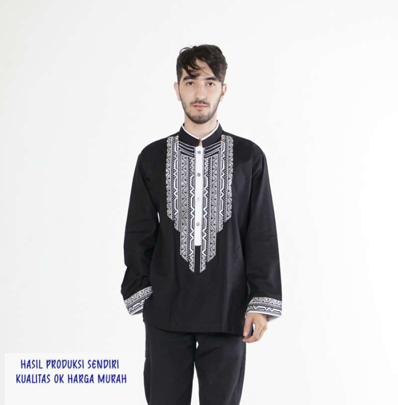 Promo SHOHIB BAJU KOKO PREMIUM LENGAN PANJANG IRVAN 01 HITAM Diskon 23% ...