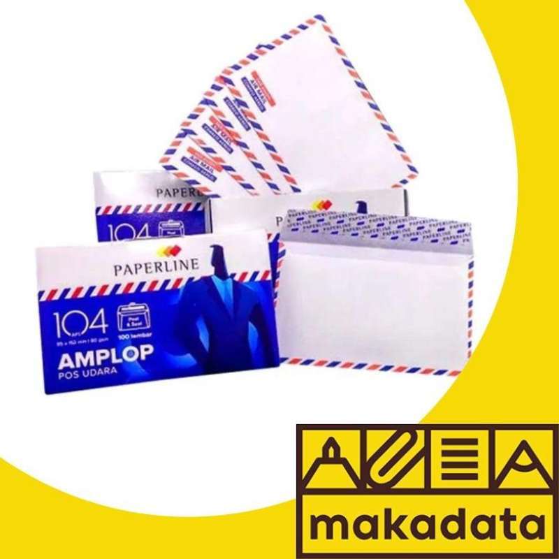 Jual Amplop Putih Paperline | Surat Airmail Udara Tanggung 104 Murah Di Seller Makadata Wadung ...