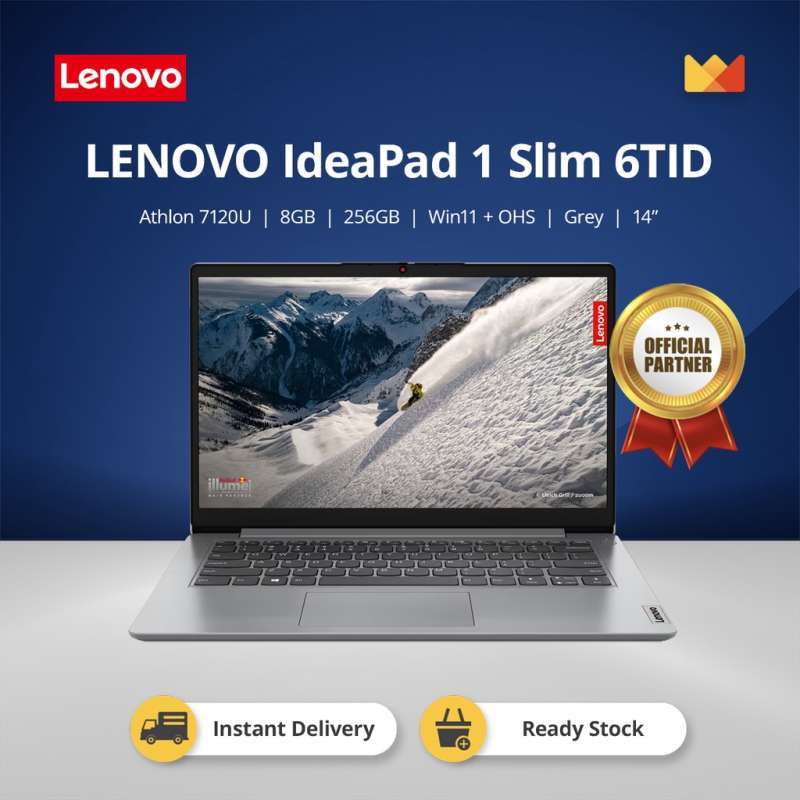 Jual Lenovo Ideapad 1 Slim 6tid Athlon Silver 8gb 256gb W11 Ohs 14 Grey Di Seller Elit