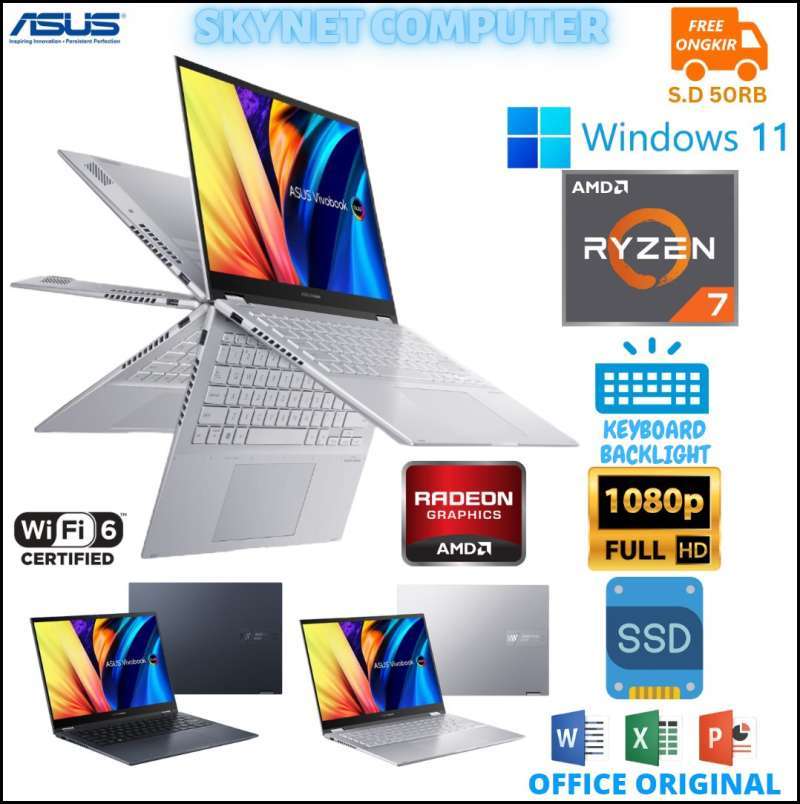 Jual Asus Vivobook S 14 Flip Tn3402qa Amd Ryzen 7 5800h Ram16gb ...