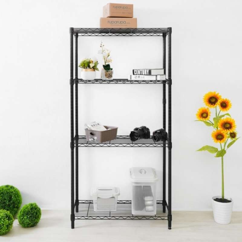 Promo Krisbow 80x35x160 Cm Rak Besi 4 Tingkat - Hitam Diskon 23% di ...