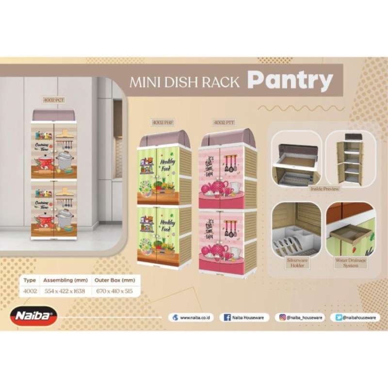 Promo RAK PIRING PLASTIK NAIBA 4002 MINI DISH RACK PANTRY Diskon 33% di ...