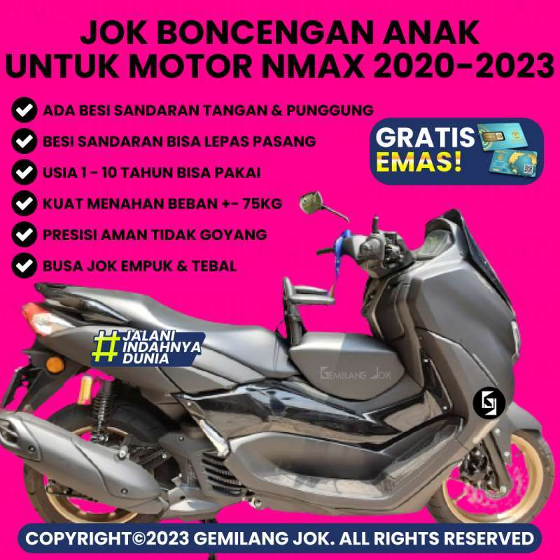 Promo JOK BONCENGAN ANAK NMAX NEW 2020 - 2021 - 2022 - 2023 LENGKAP ADA SAFETYBELT + BESI ...