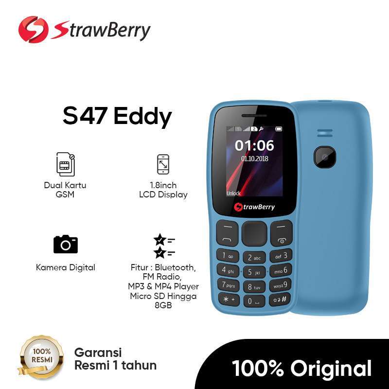 Jual Dual SIM Strawberry S47 Eddy Candybar Fitur Phone HP Multifungsi ...