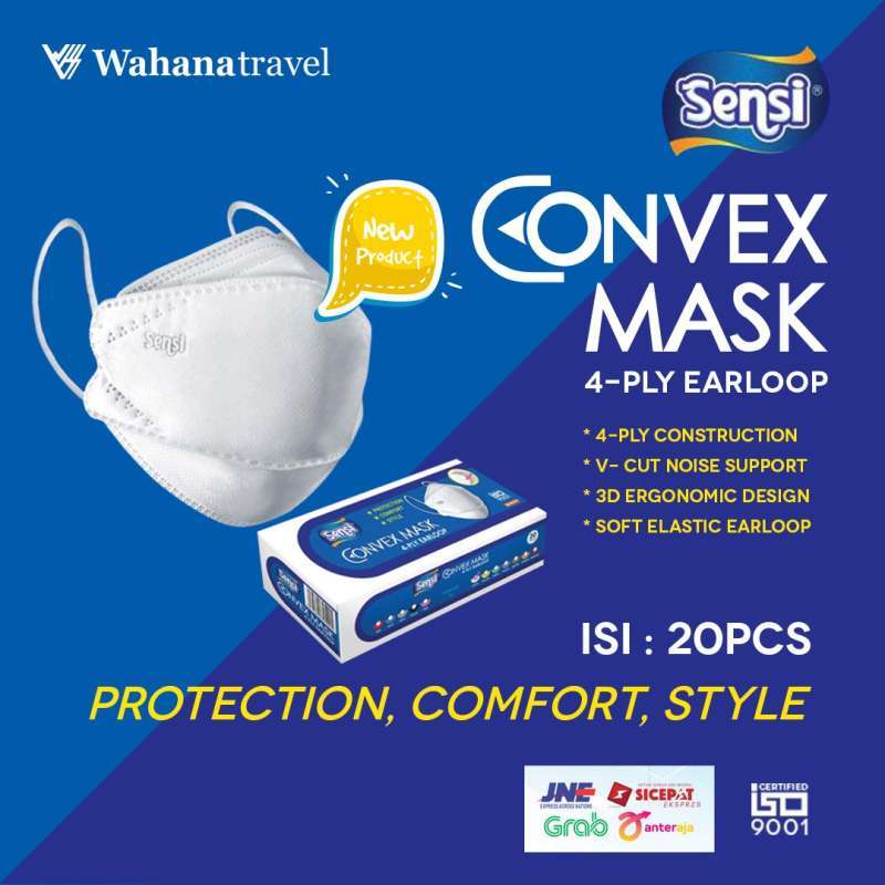 Jual Masker Sensi Convex Mask 4ply (Earloop) - Putih di Seller WAHANA ...